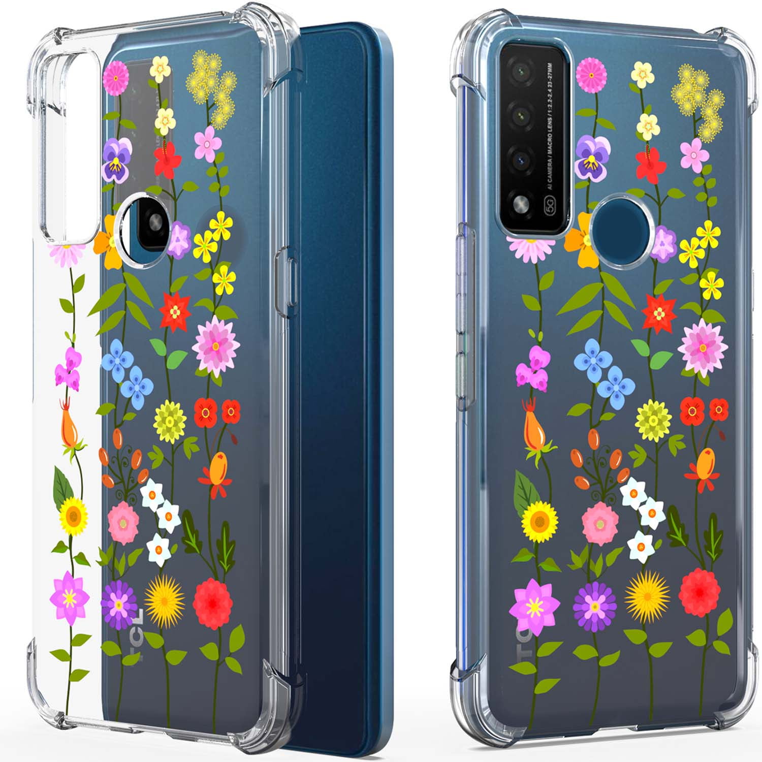 CoverON Phone Design For TCL 20 R 5G / TCL Bremen Case, Clear Flexible ...