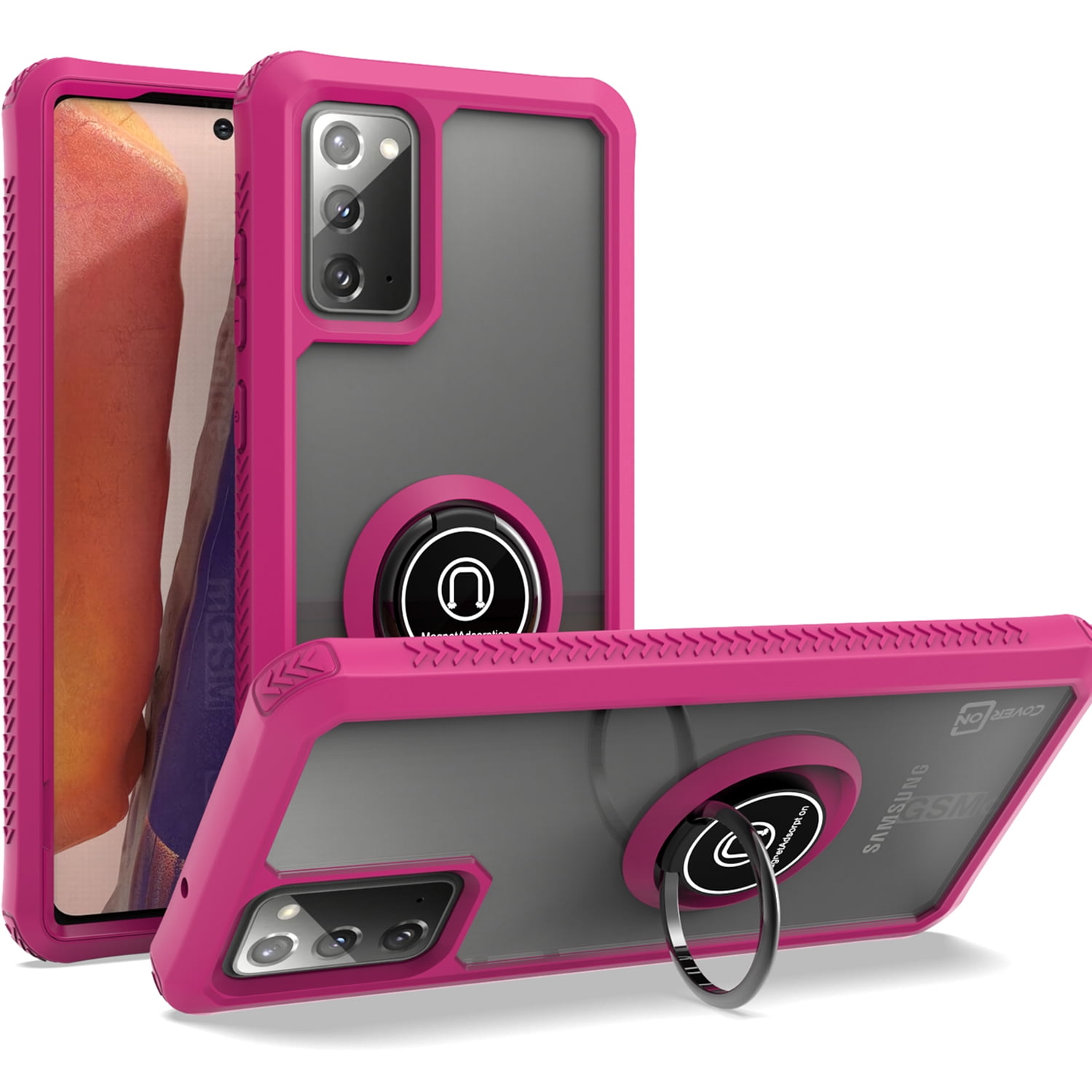 CoverON Samsung Galaxy Note 20 Case, Hot Pink Clear Hard Back, Rubber ...