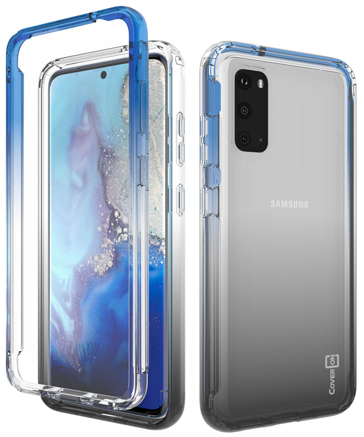 CoverON Samsung Galaxy S20 Clear Case with Two-Tone Colors Heavy Duty ...