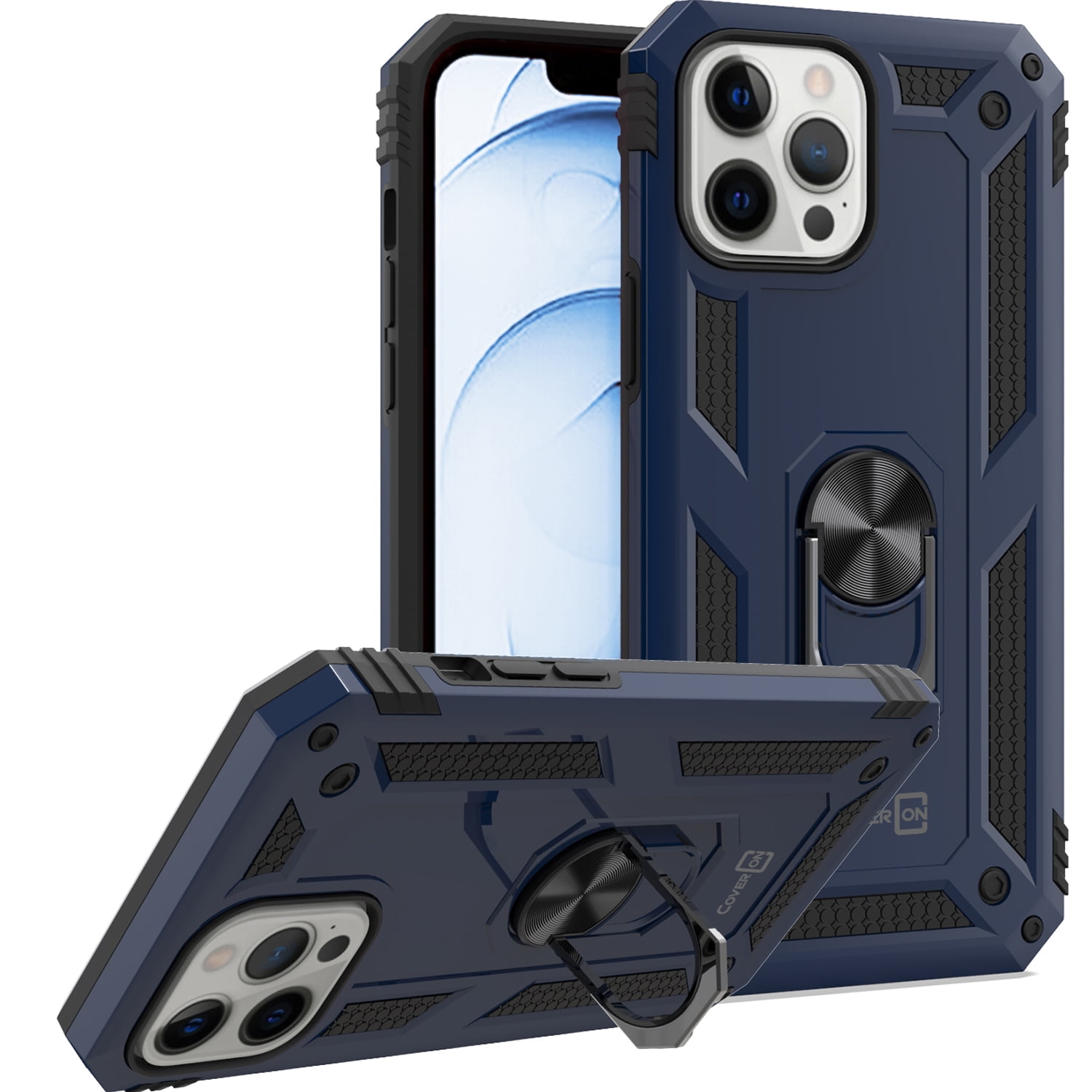 CoverON for Apple iPhone 13 Pro Max Ring Case, Kickstand Rugged Phone ...