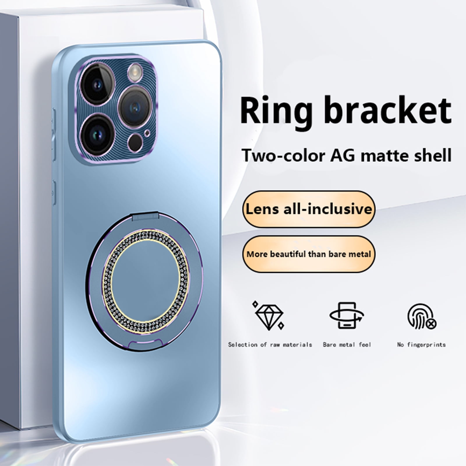 CoverTrend for iPhone 16 Pro Case with Ring Holder Invisible Kickstand ...