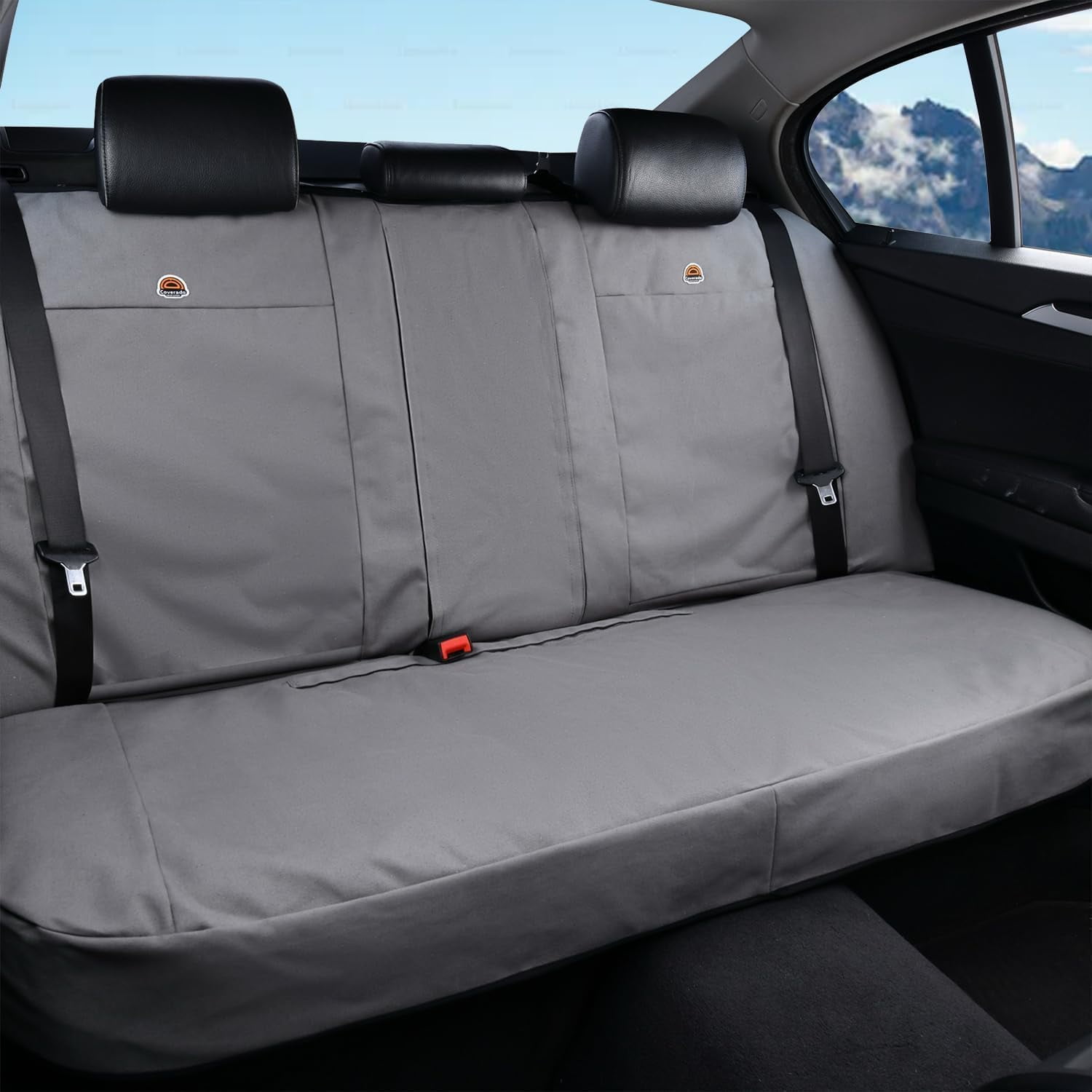 Coverado Water Resistant Canvas Back Seat Covers for Car, Truck, SUV ...