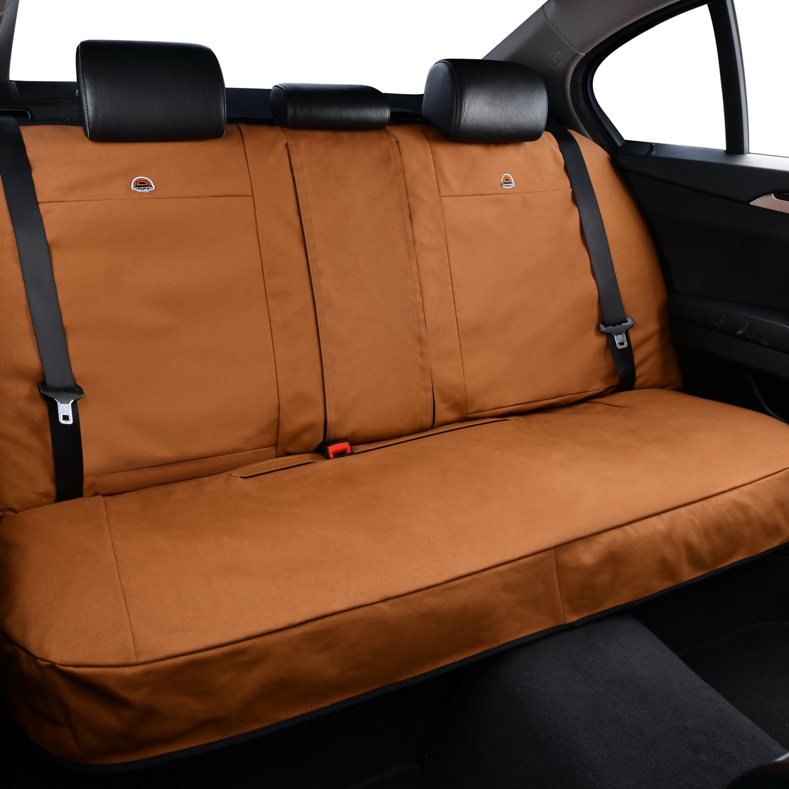 Coverado Khaki Back Seat Covers, Rear Car Bench Protectors, Kids & Dogs ...