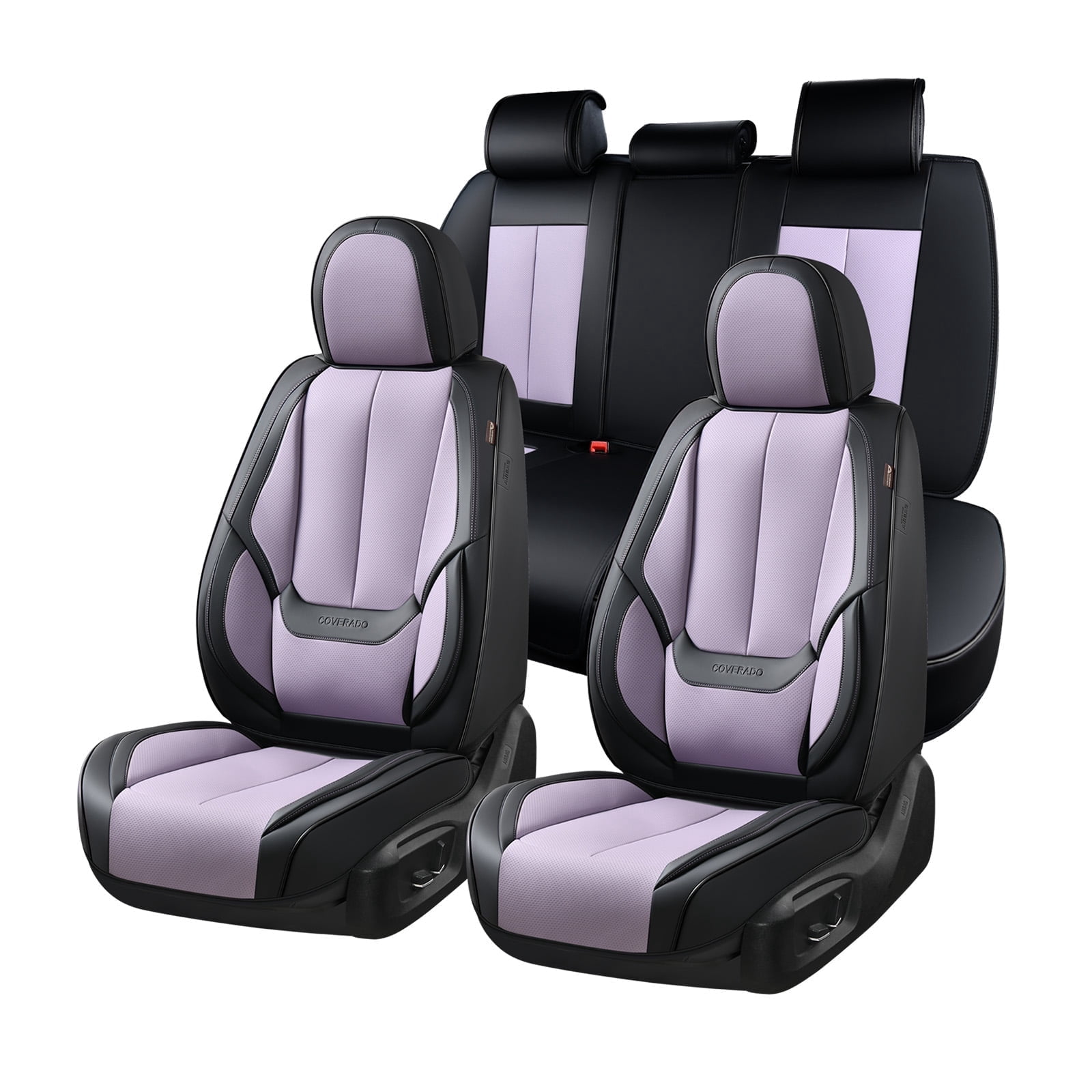 Coverado Black&Purple Car Seat Covers Full Set, Waterproof Premium ...