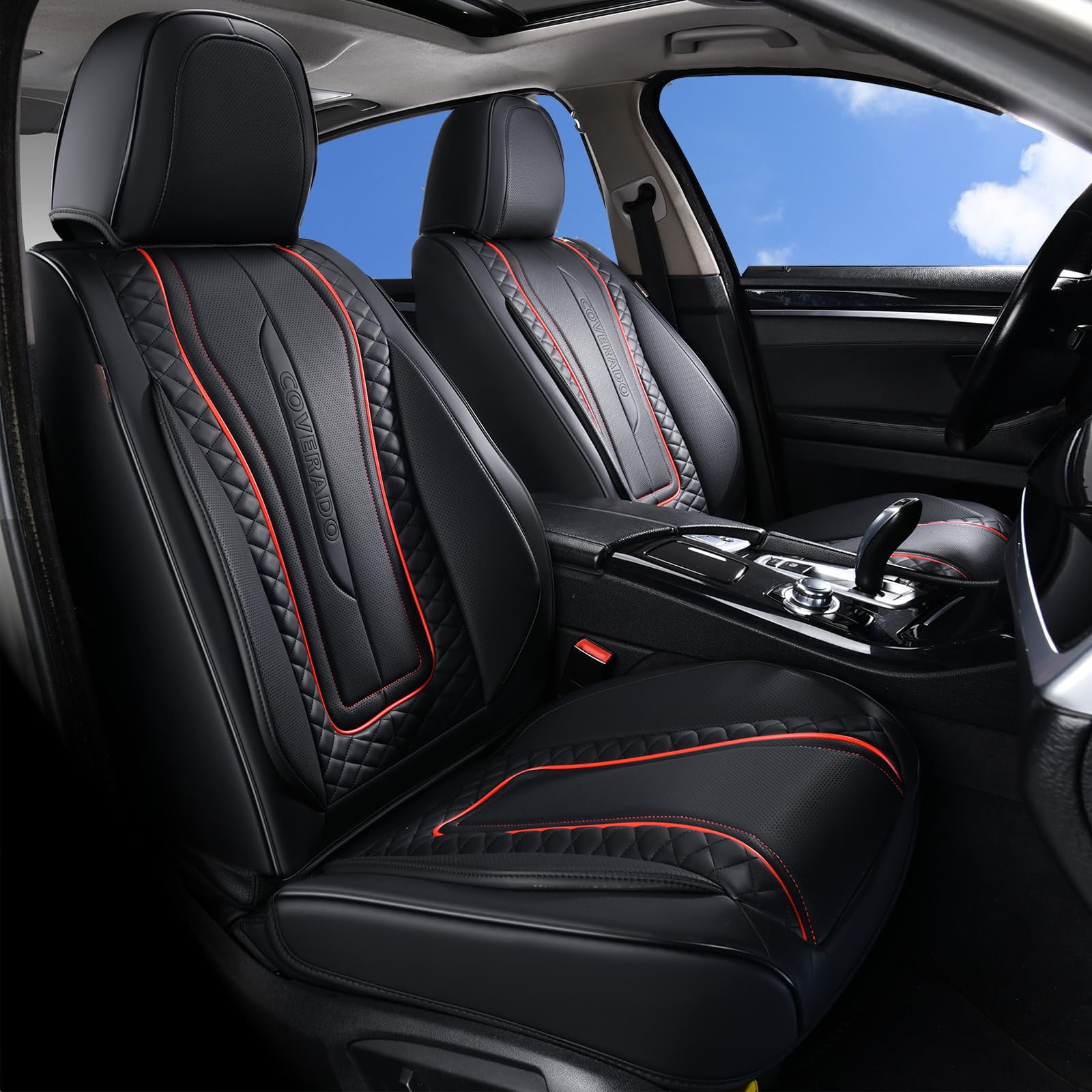 Coverado Car Seat Covers, Front Seat Cover 2-Pack, Faux Leather ...