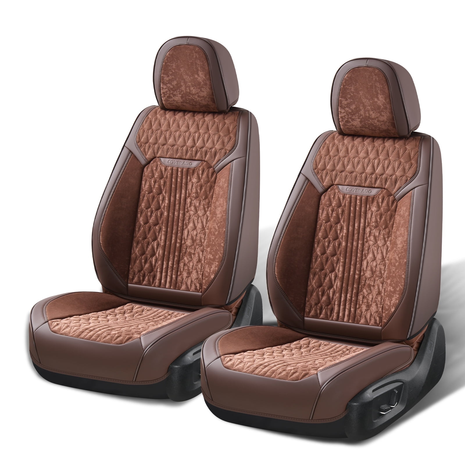 Coverado Universal Fit Car Seat Covers, Faux Leather & Iced Velvet ...