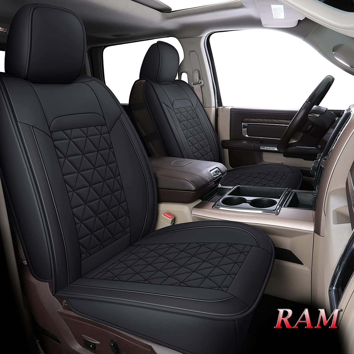 Coverado Custom Fit Dodge RAM Seat Covers, Waterproof Leather, 2002 ...