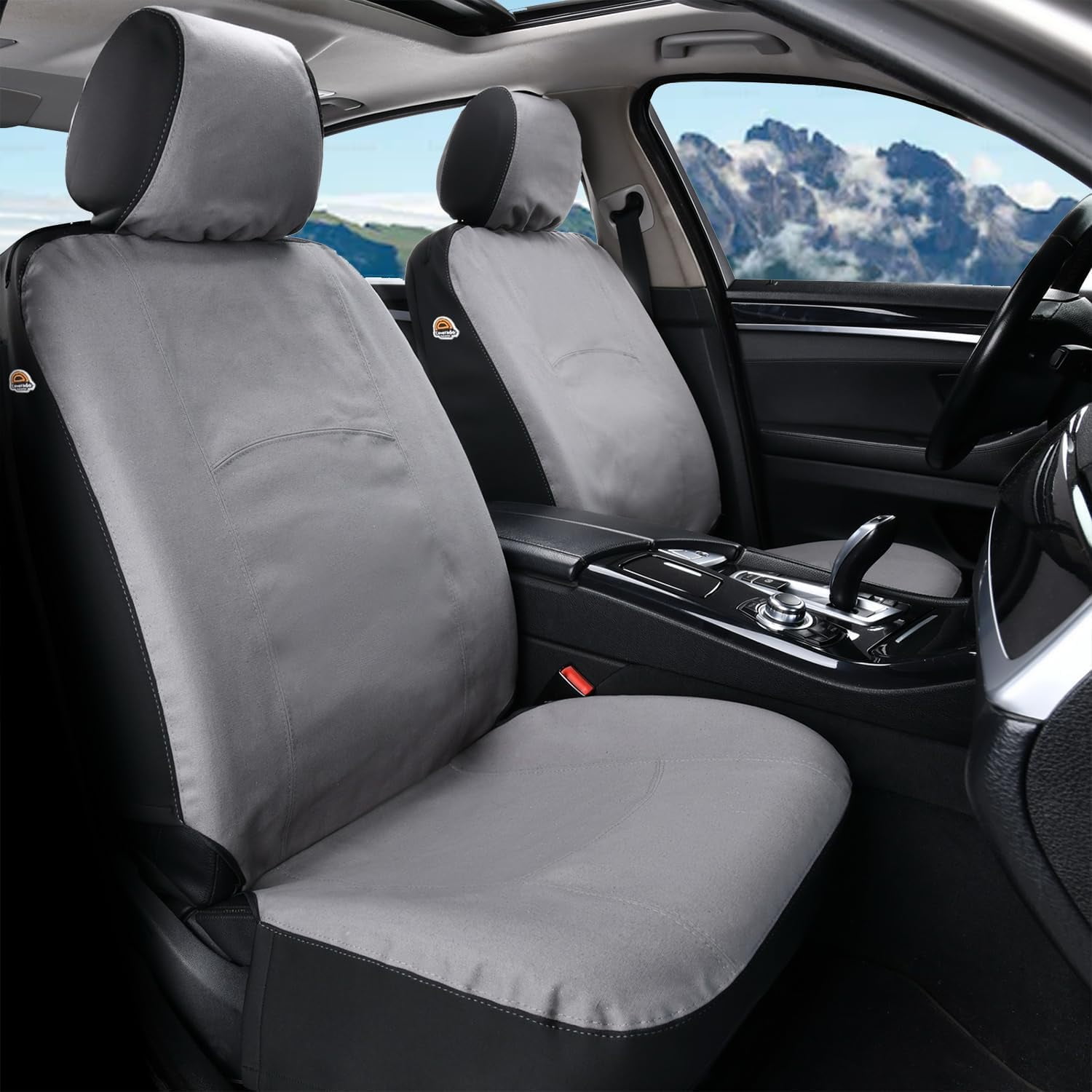 Coverado Universal Fit Front Car Seat Covers, Water Resistant Canvas ...