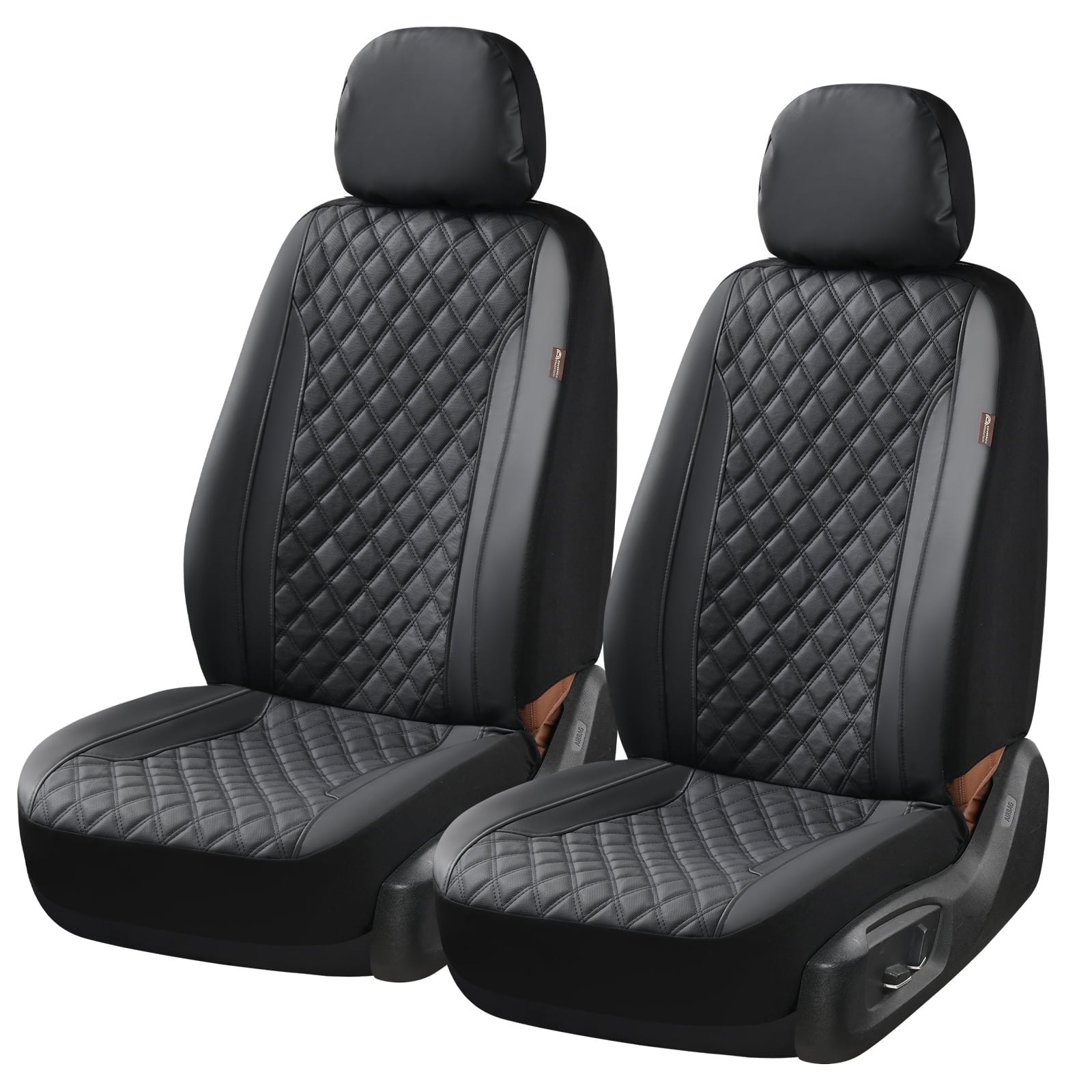 COVER Front Car Seat Covers, PVC&Fabric Auto Seat Protectors, 2 Seats ...