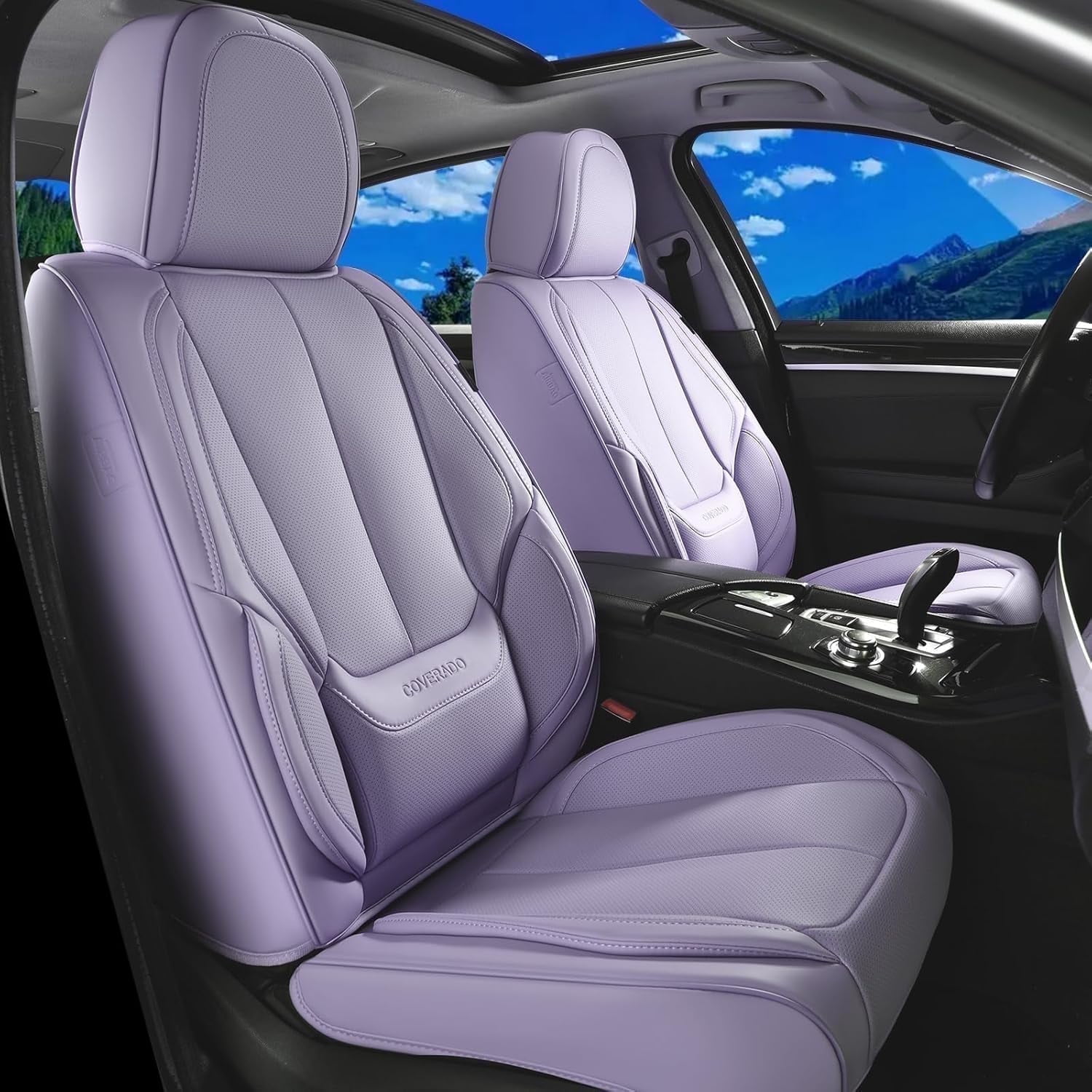 Coverado Purple Front Car Seat Covers, Stylish Waterproof Premium ...