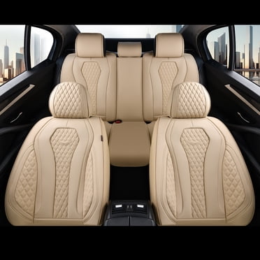 Coverado Universal Fit Car Seat Covers, Faux Leather & Iced Velvet ...