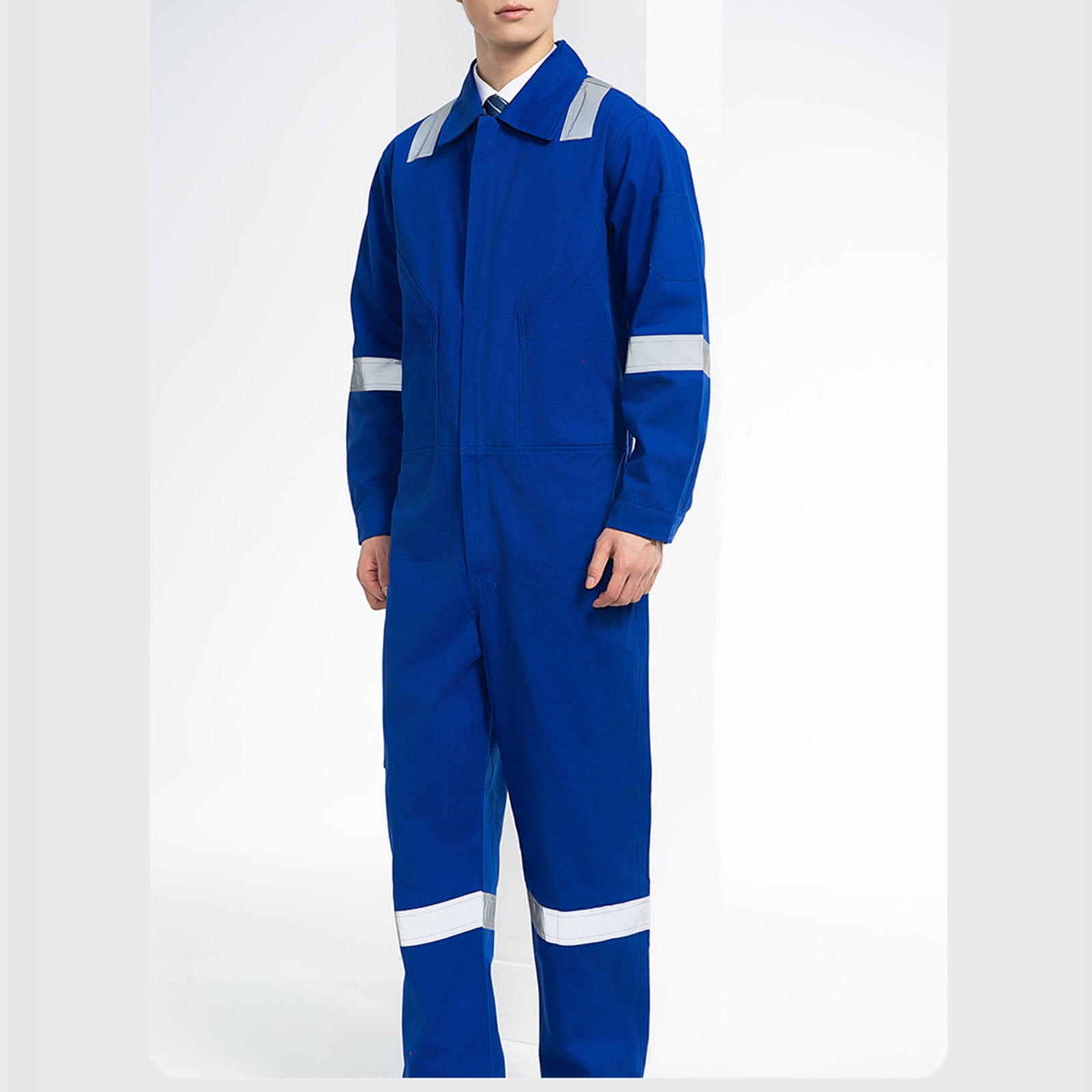 Coveralls for Men, Collared Long Sleeve Work Jumpsuits, Men's Safety ...
