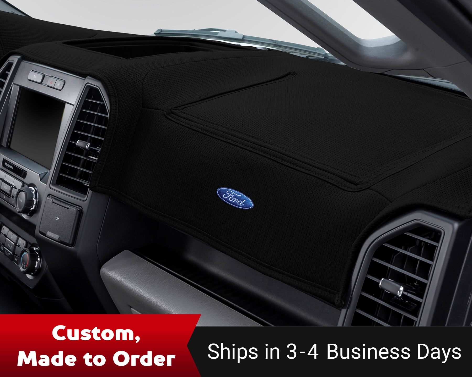 Covercraft LTD. Edition Custom Dash Cover with OLP Ford Blue Oval Logo for 2015 2020 Ford F 150 62092DF24 01 25 Black