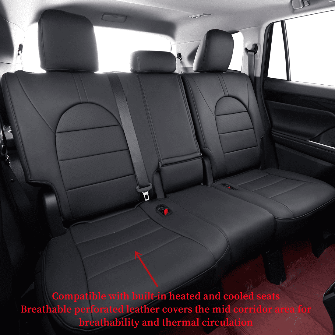 Coverdream Honda Pilot Seat Covers Full Set, Leatherette, for 2016-2022 ...