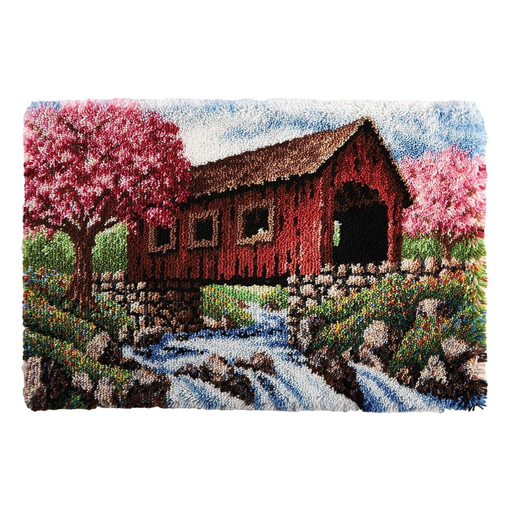 Covered Bridge Autumn | Rug Making Latch Hooking Kit - Walmart.com