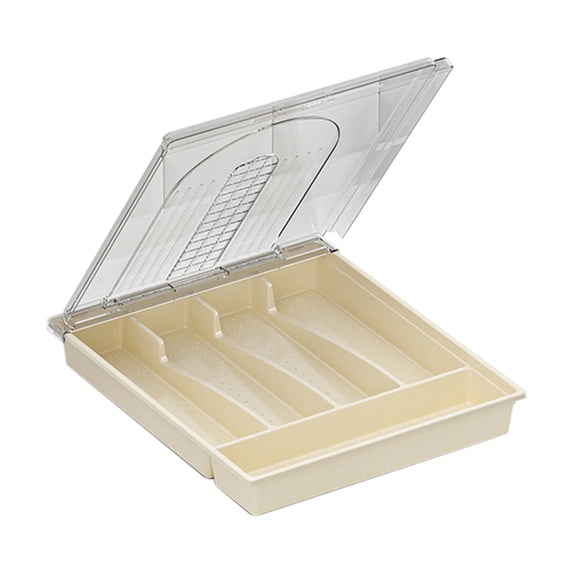 Covered Cutlery Organizer - Drawer Tabletop Silverware Tray, Multi ...