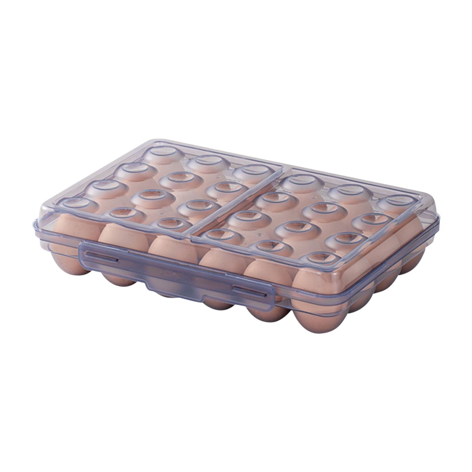 Covered Egg Holders for Refrigerator,Clear Egg Tray Storage Box Dispenser with Lid ,Stackable ...