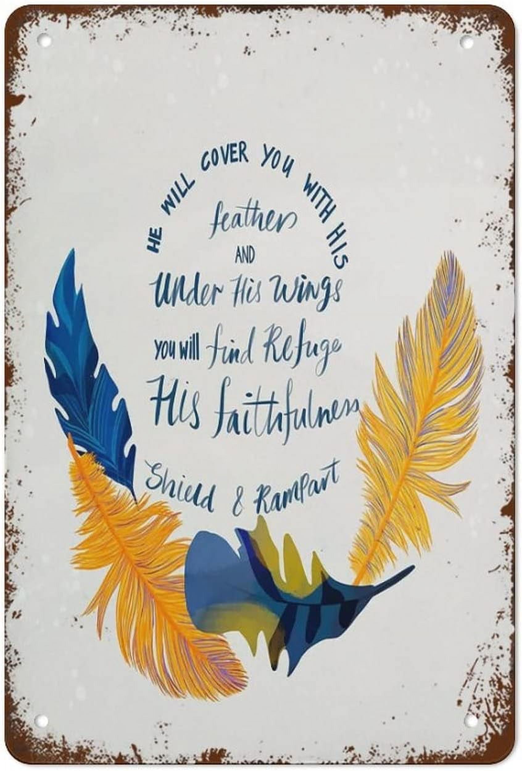 Covered by His Wings Psalm Art Print Christian Wall Art Bible Verse Art ...