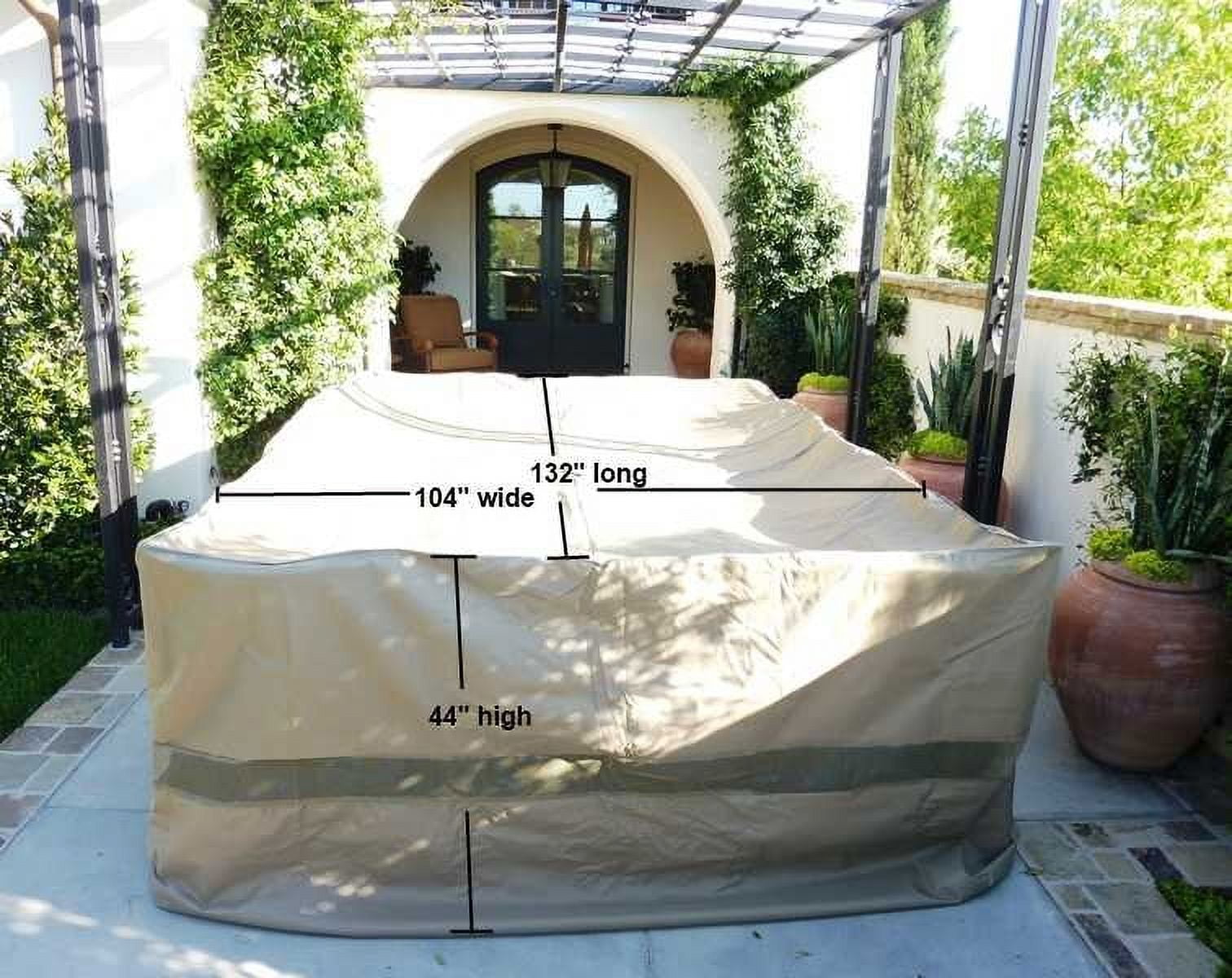 Covered Living Patio Set Covers, 132"Lx104"W fits Extra Wide Patio ...