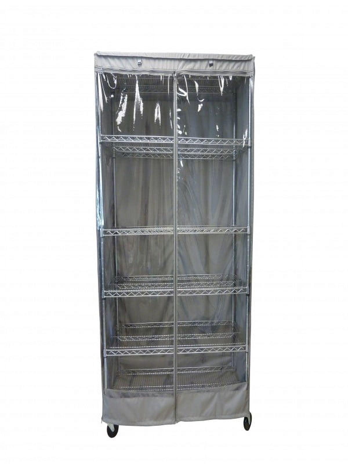 Covered Living Storage Shelving unit cover, fits racks 24"Wx18"Dx72"H ...