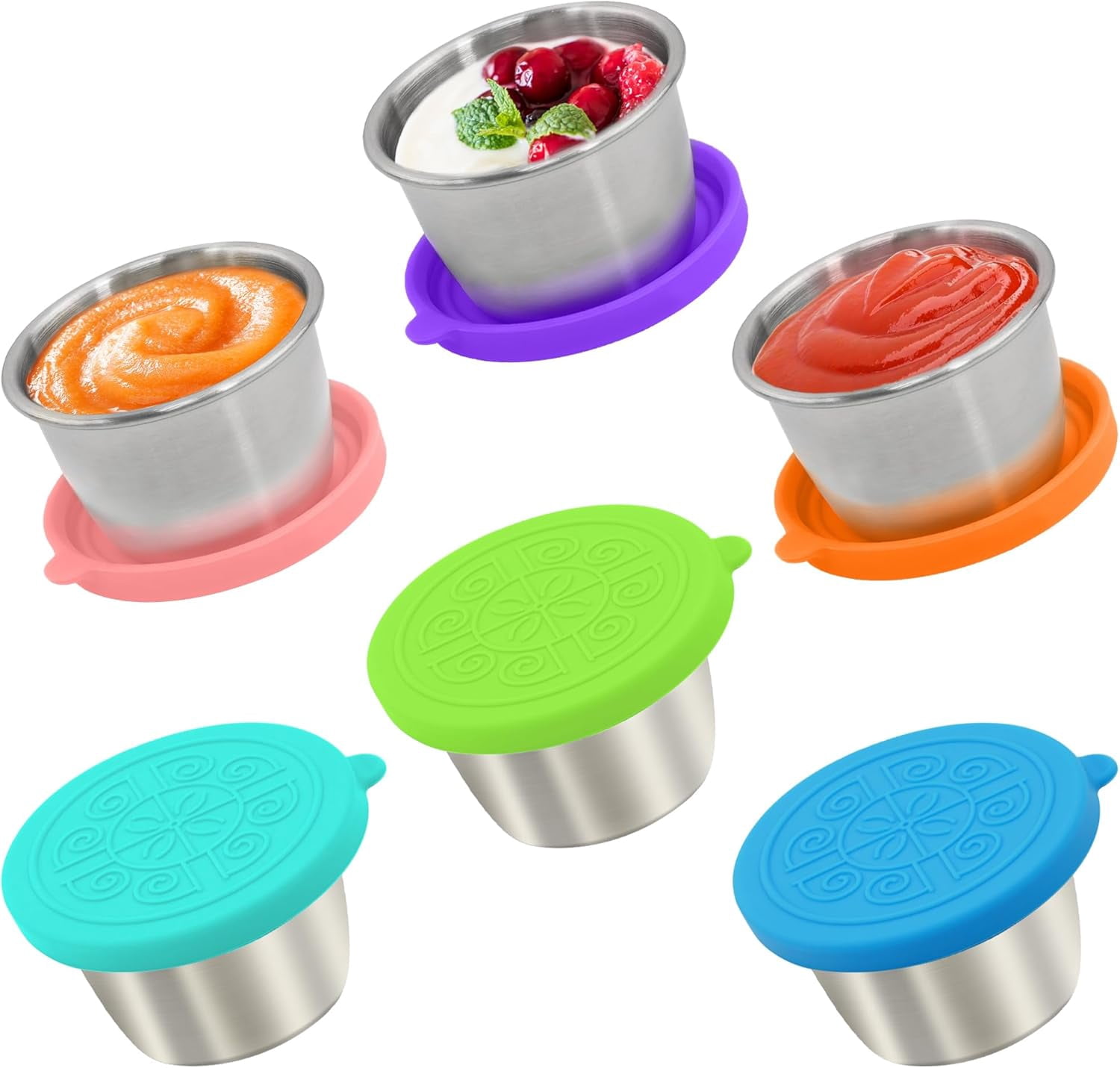 Covered salad dressing container, small leak proof reusable stainless ...