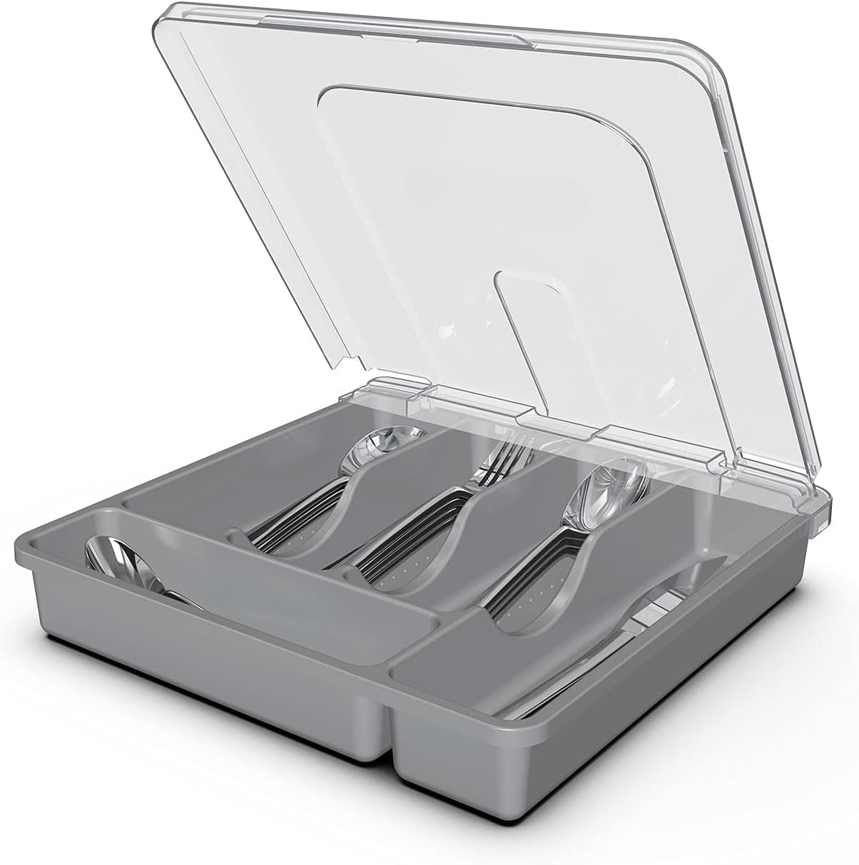 Covered silverware tray, cutlery drawer organizer, suitable for kitchen ...
