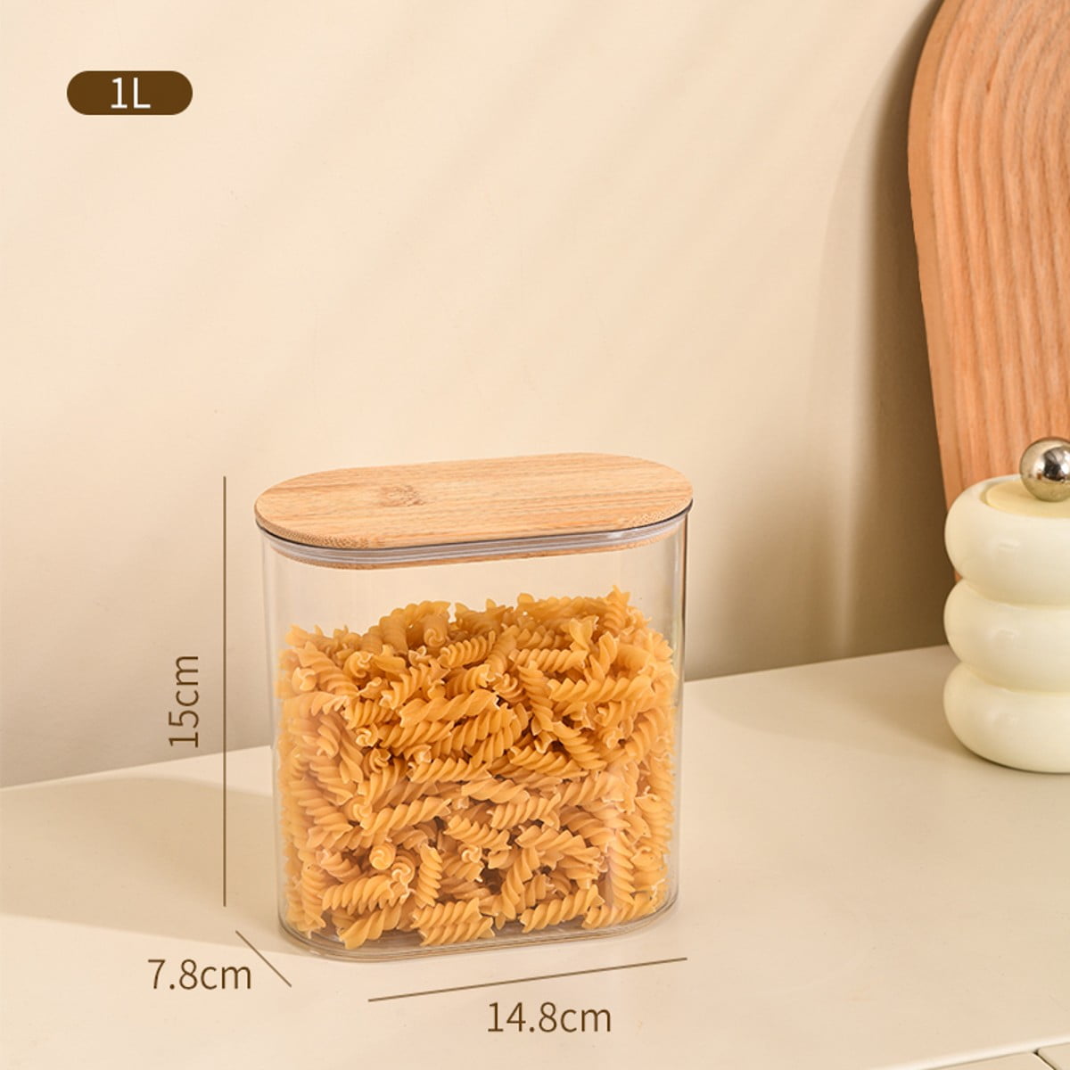 Covered storage containers, transparent food cans for pantries, coffee ...