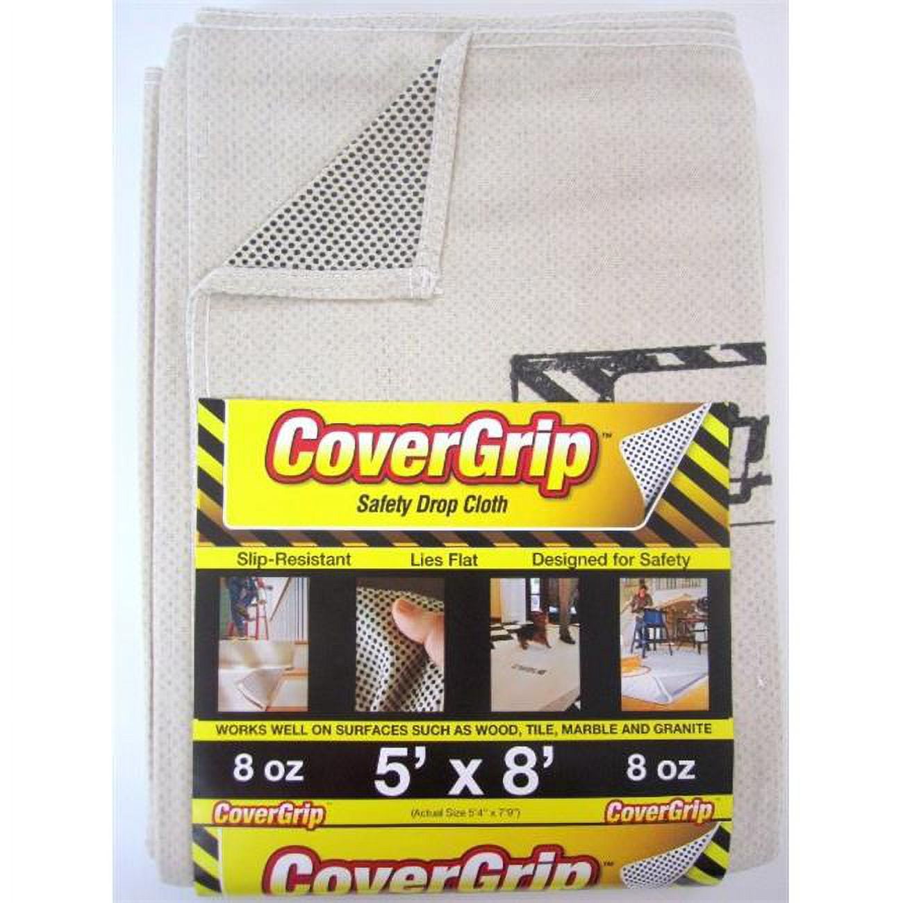 Covergrip Corporation 5808 5 x 8 ft. Safety Drop Cloth - Off White ...