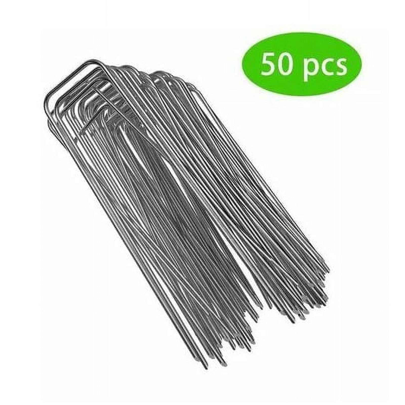 Covering Fabric Fixing Stakes, 50 U-Shaped Garden Stakes for Weed Tarps ...