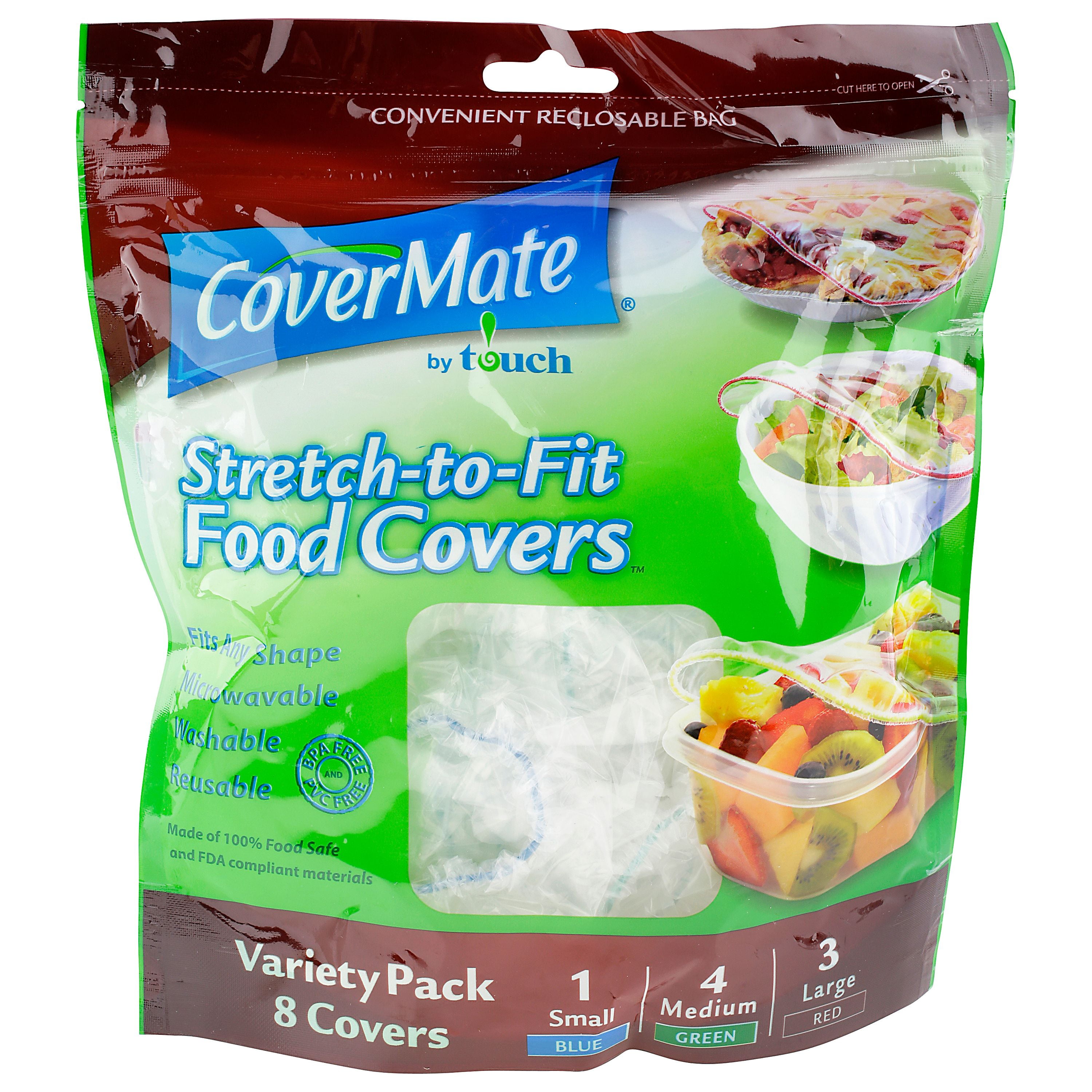 Covermate Stretch-To-Fit Food Cover Variety Pack, 8 Count - Walmart.com