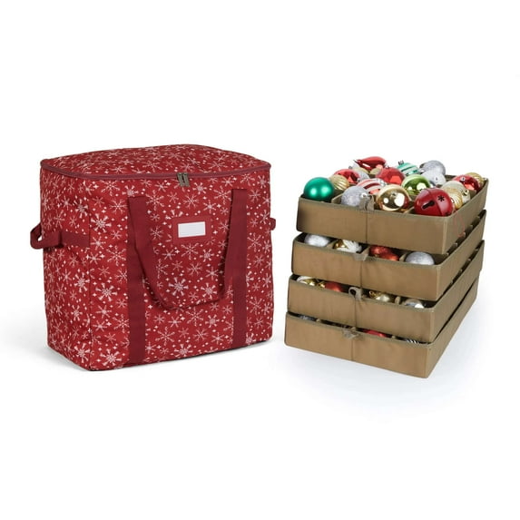 Covermates Adjustable Ornament Storage Bag – 96 Standard Ornaments – (4 ...