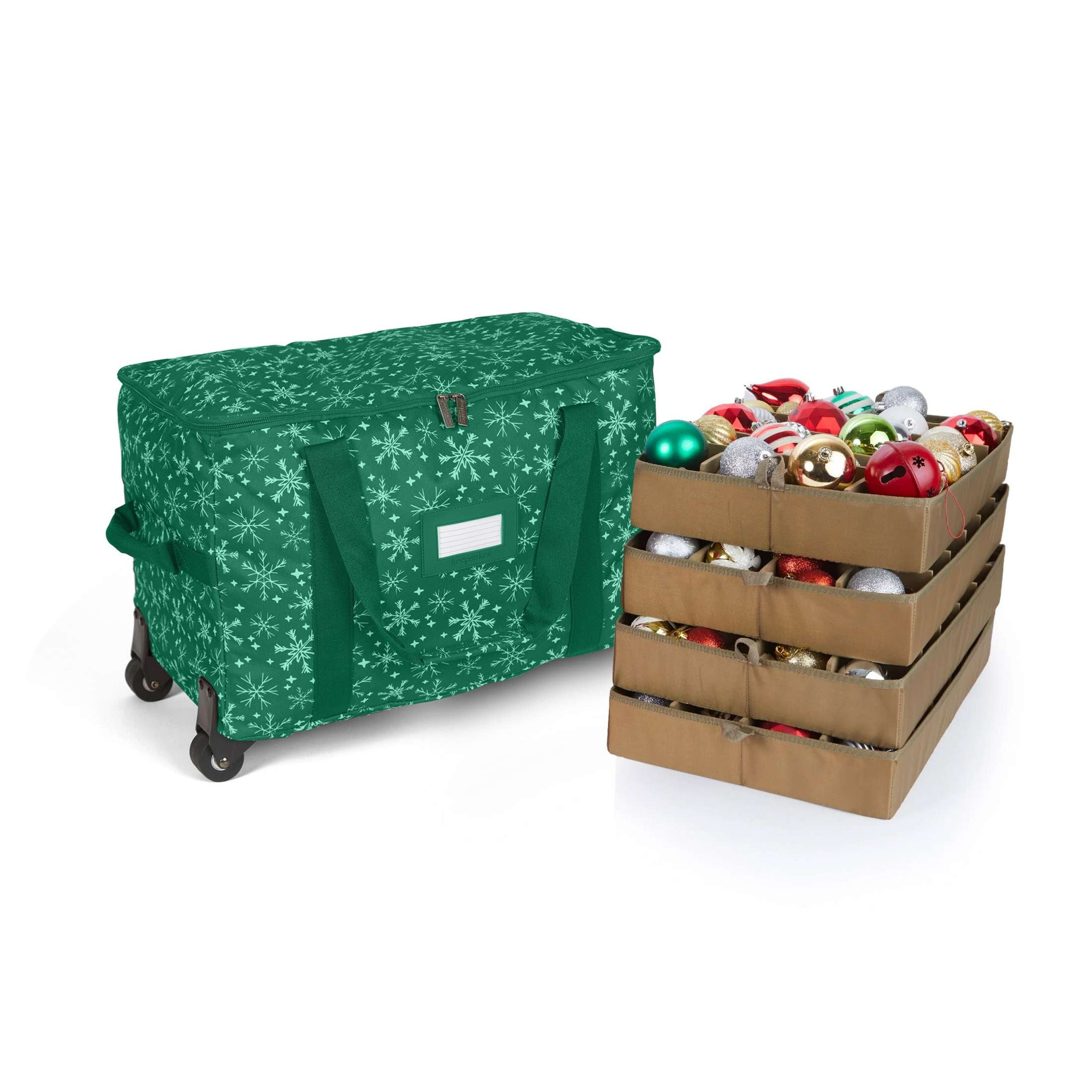 Covermates Rolling Adjustable Ornament Storage Bag – 96 Short Ornaments ...