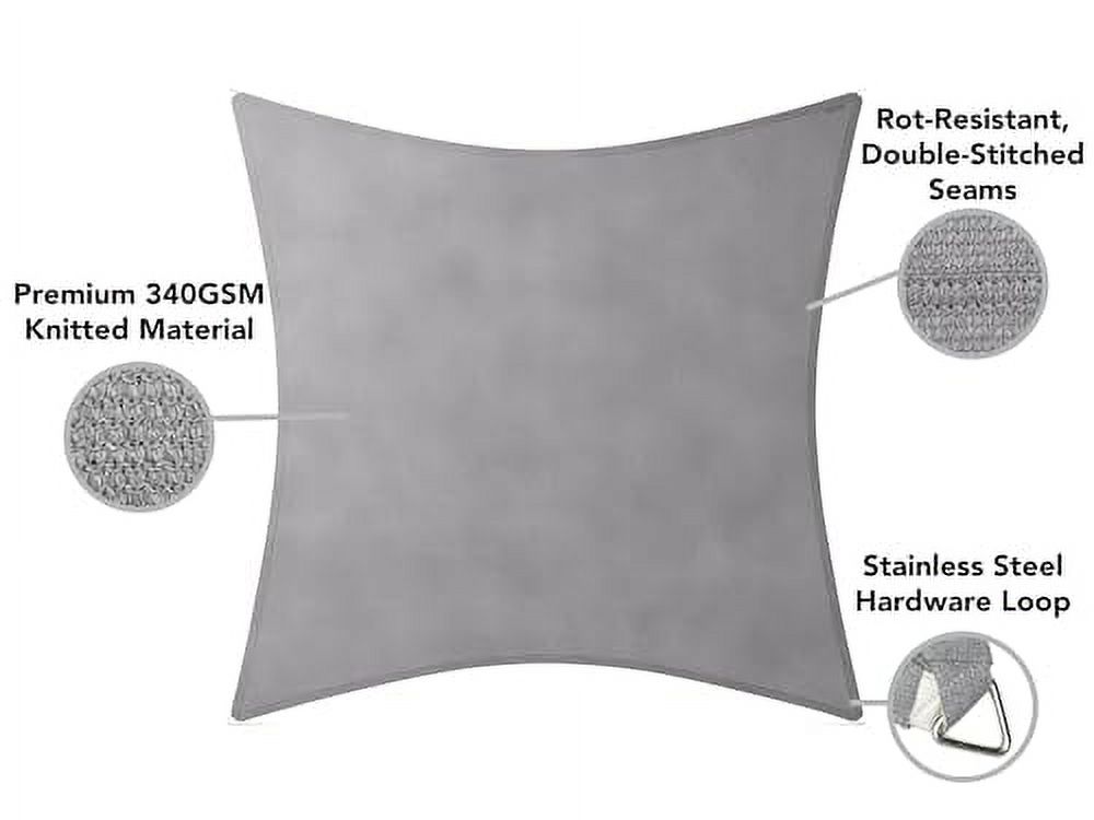 Covermates Square/Rectangular Shade Sail - Heavy-Duty Knit Shade Fabric ...