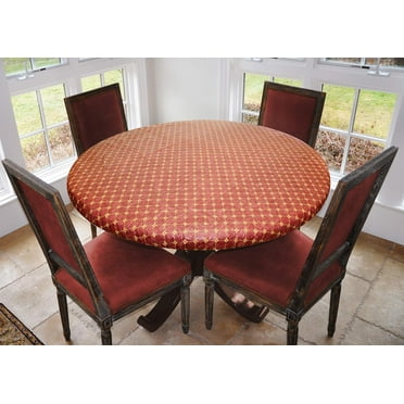 LAMINET Deluxe Elastic Edged Flannel Backed Vinyl Fitted Table Cover ...