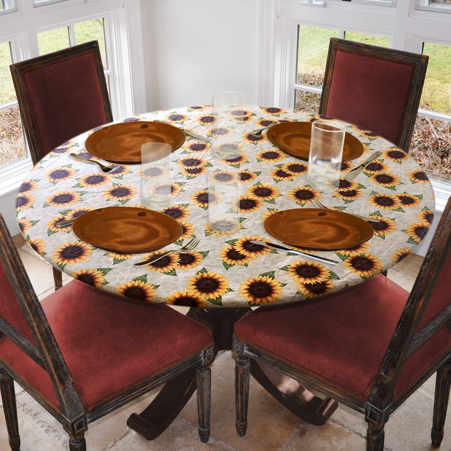 Covers For The Home Deluxe Elastic Edged Flannel Backed Vinyl Fitted ...