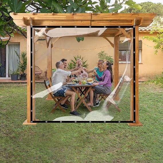 Covers & all Clear Vinyl Tarps with Grommet, (5' H x 10' W, Clear) 18 ...