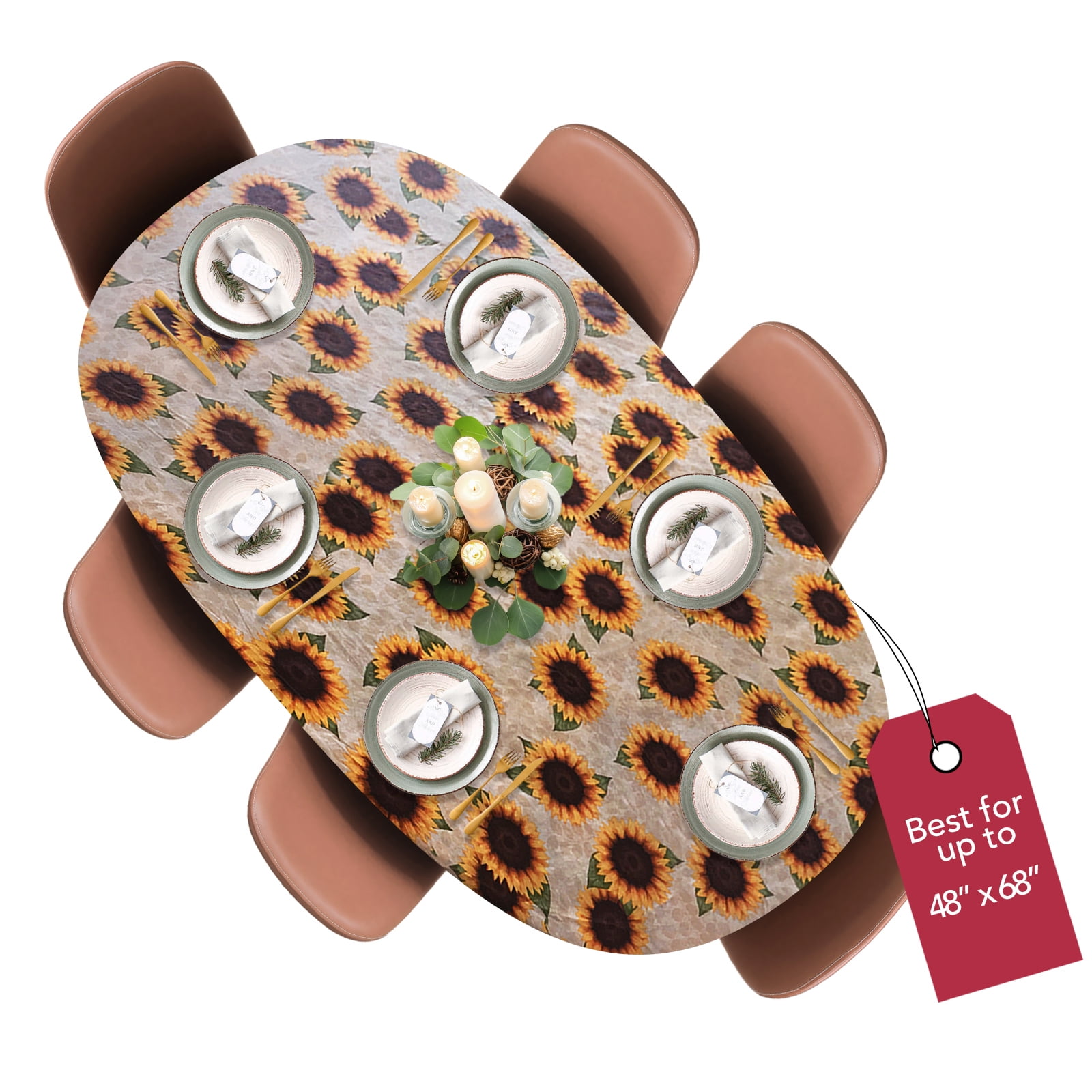 Covers For The Home Deluxe Elastic Edged Flannel Backed Vinyl Fitted ...