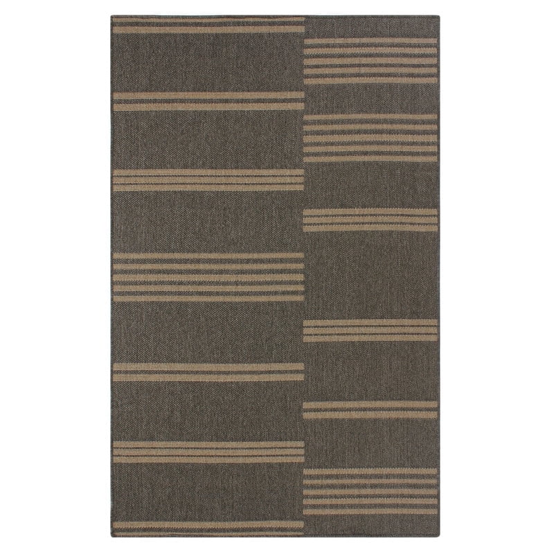 Covers&All Indoor Outdoor Rug, Linear Stripes Weave 5x7 ft Area Rug ...