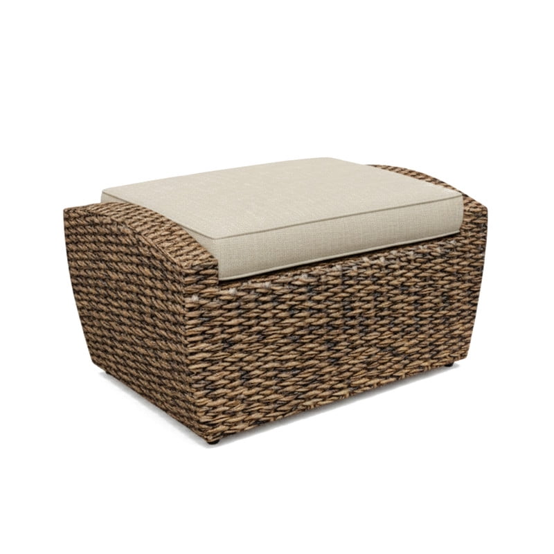 Covers & All Pelican Cove Rectangle Ottoman with Coconut Water Hyacinth ...