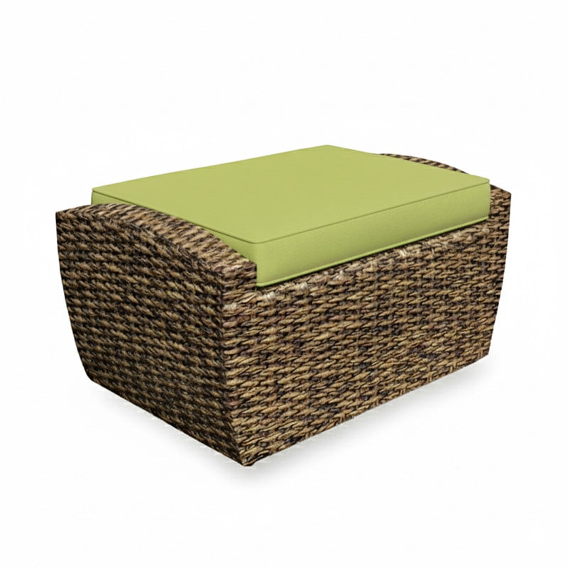 Covers & All Pelican Cove Rectangle Ottoman with Coconut Water Hyacinth ...