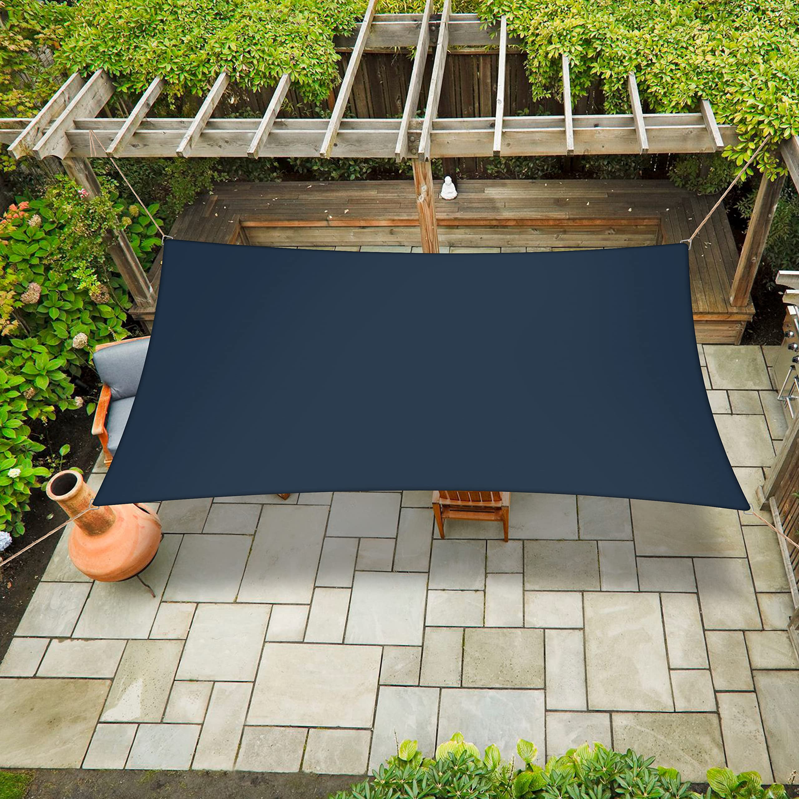 Covers & all Rectangle Waterproof Sun Shade Sail with 4mm Cable at ...