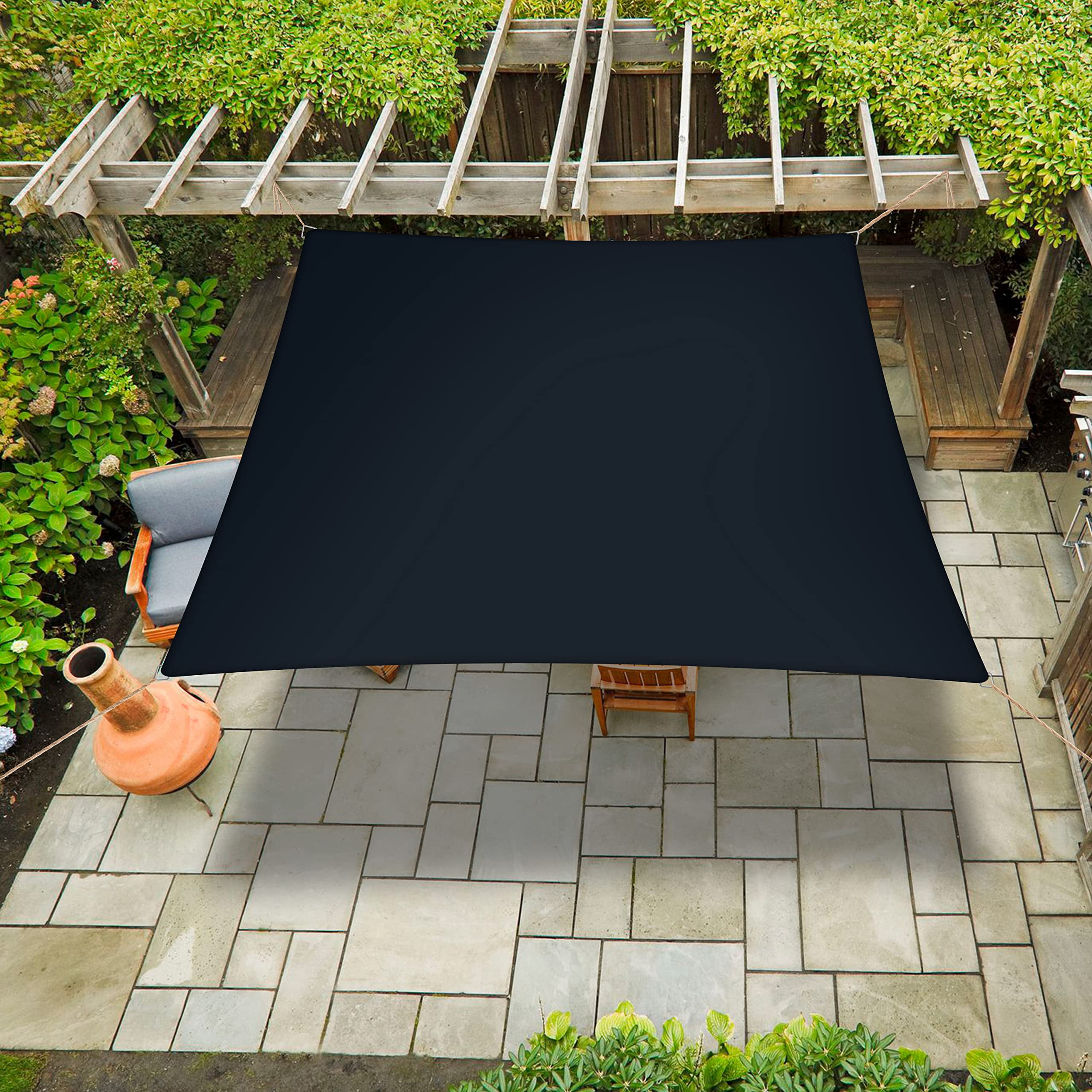 Covers & all Square Waterproof Sun Shade Sail with 4mm Cable at Edges ...