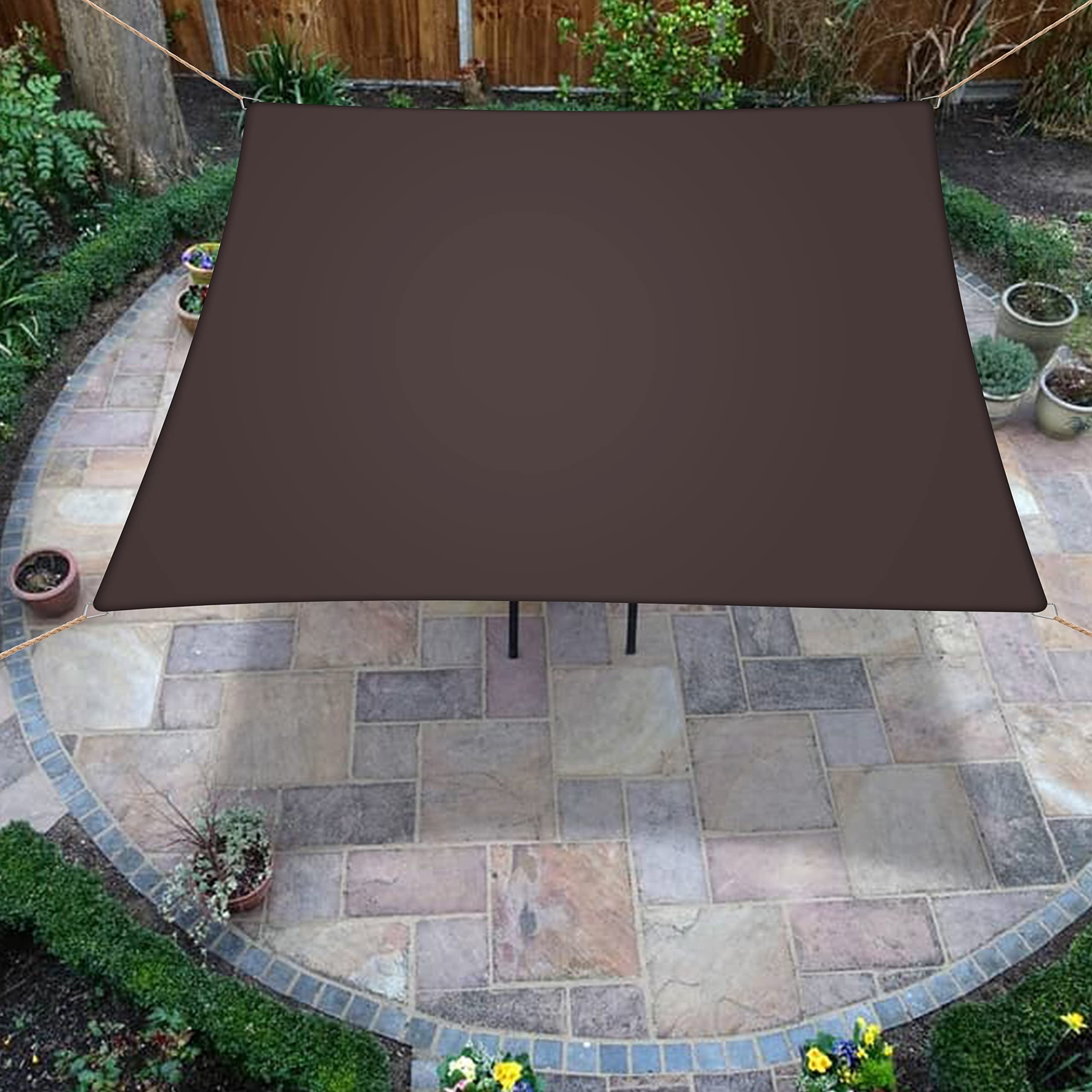 Covers & all Square Waterproof Sun Shade Sail with 4mm Cable at Edges ...