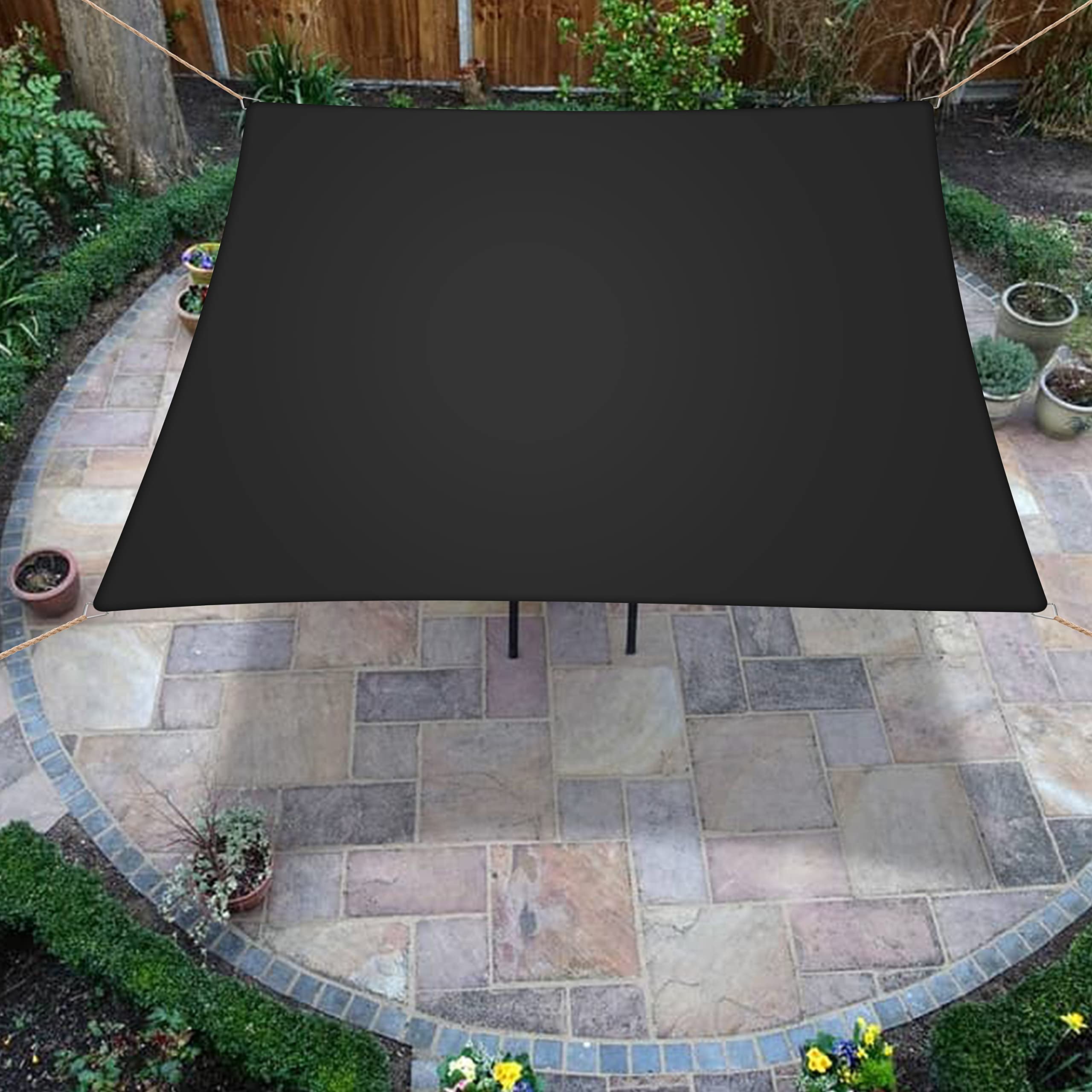 Covers & all Square Waterproof Sun Shade Sail with 4mm Cable at Edges ...