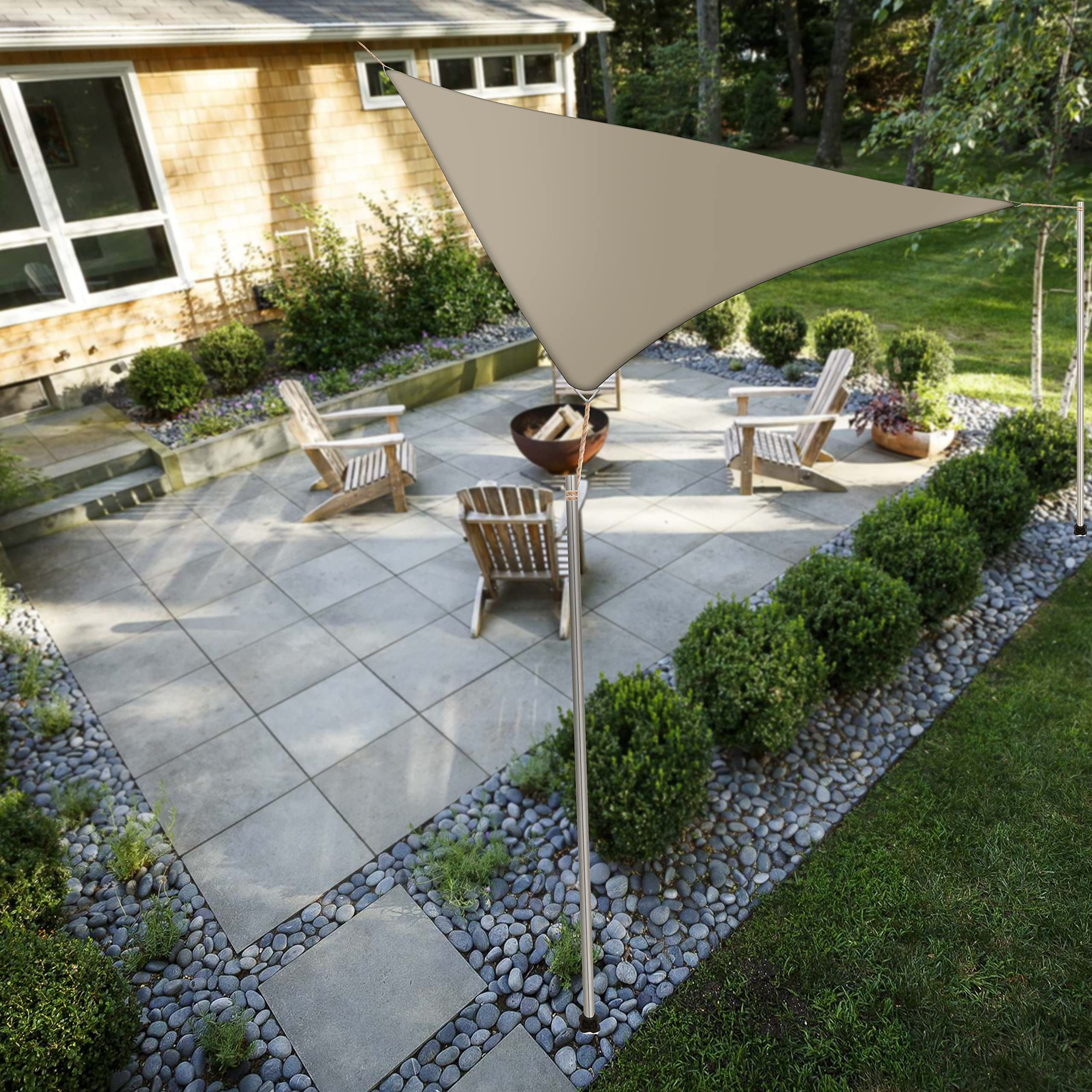 Covers & all Triangle Waterproof Sun Shade Sail with 4mm Cable at Edges ...