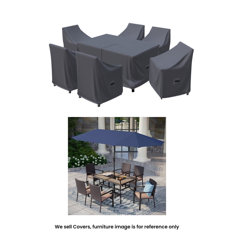 Covers & all 6-Person Outdoor Patio Dining Set Covers, 7-Piece Set for ...