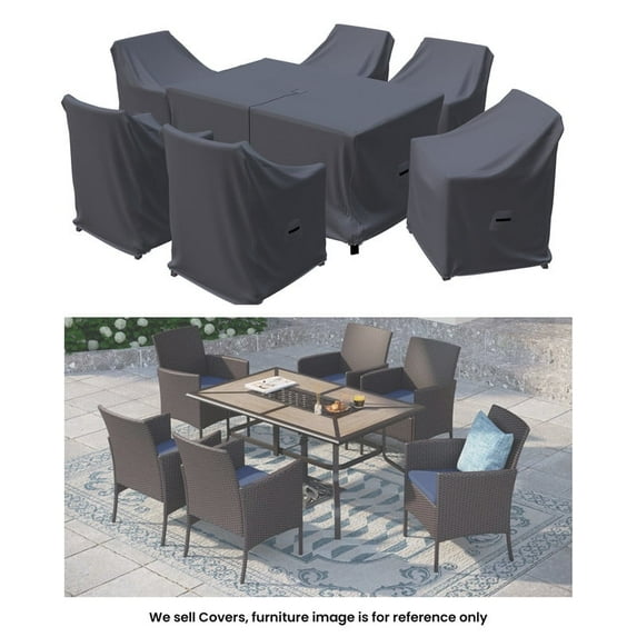 Covers & all Alyah 6-Person Rectangular Outdoor Dining Set Covers ...