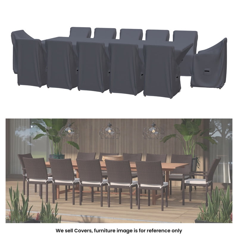 Covers & all Anautica 12-Person Outdoor Patio Dining Set Covers, Water ...