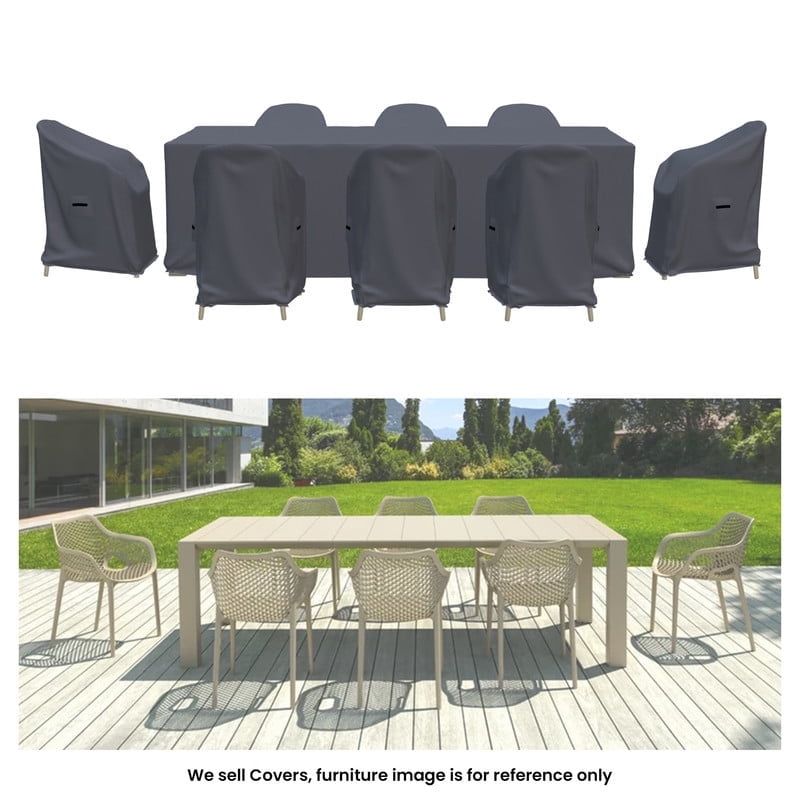 Covers & all Farrah 8-Person Outdoor Dining Set Covers, Water-Repellent ...
