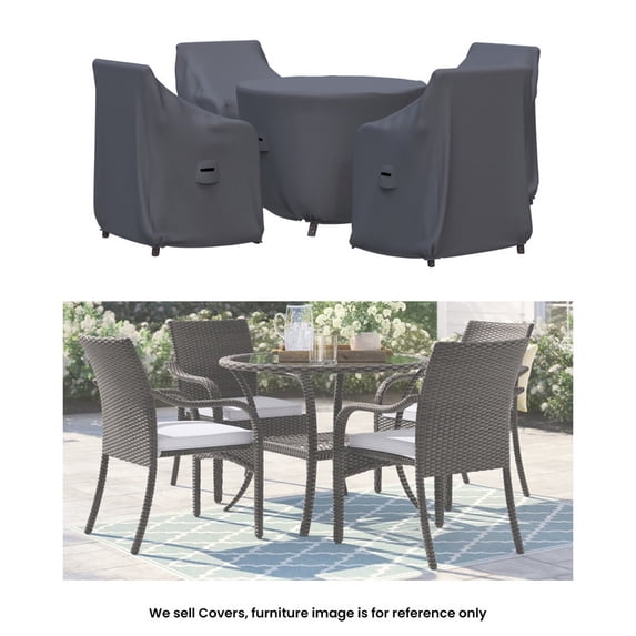 Covers & all Outdoor Dining Set Covers for Tahirul 4-Person Round Table ...